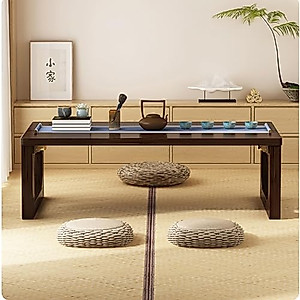 Foldable Coffee Table, Japanese Style Tatami Table, Classical Zen Tea Table, Meditation Table (Color : A, Size : 100 * 55 * 31cm)