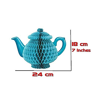 Beistle Tissue Teapot Centerpiece, 7", Blue