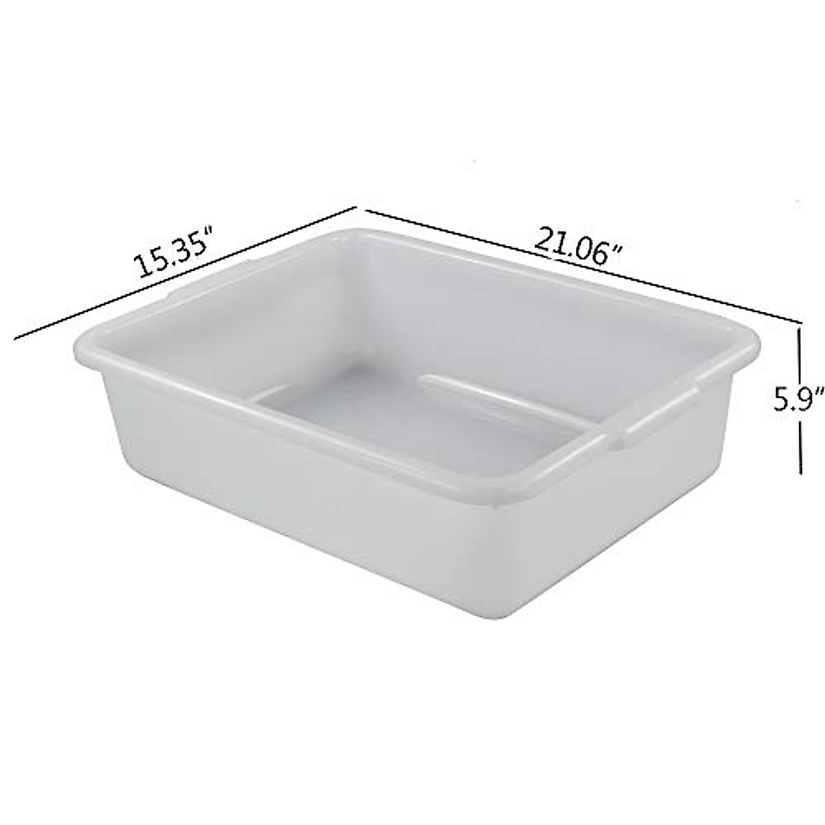 Kekow 4-Pack 22 L Commercial Bus Tubs/Bus Box, White Large Plastic Tote Box