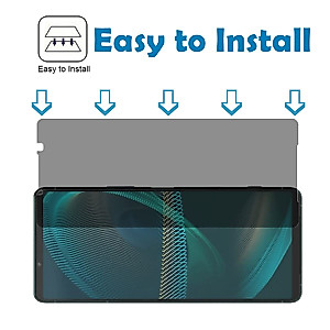 AISELAN for Sony Xperia 5 III Anti-Spy Tempered Glass, [2 Pcs] 9H Hardness Anti-Scratch Anti-Peeping Privacy Screen Protector Proteceive Film for Sony Xperia 5 III Phone