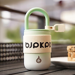 BJPKPK 13oz Tumbler With Lid And Handle Insulated Tumblers Cup Stainless Steel Coffee Mug,Cucumber