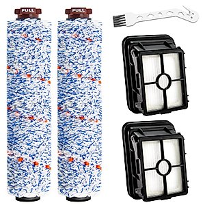 Replacement Parts for Bissell Crosswave and Bissell Crosswave Pet Pro 1785A 2306A 1785 Vacuum Cleaner, 2 Pack Crosswave Brush Roll 1868 and 2 Pack Crosswave Filters 1866