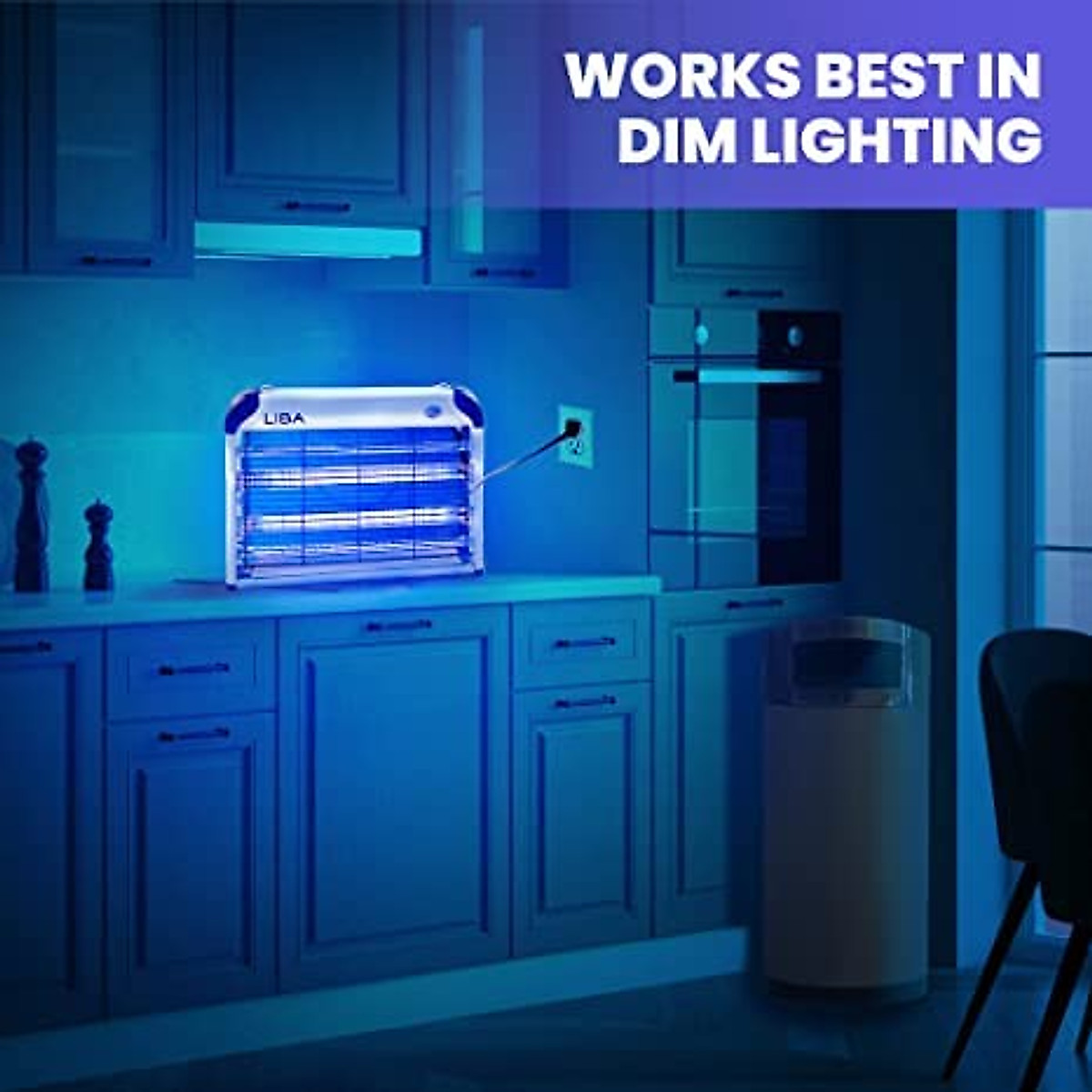 LiBa Electric Bug Zapper (2-Pack) Indoor Insect Killer - (4) Extra Replacement Bulbs - Fly, Mosquito Killer and Repellent - Lightweight, Powerful 2800V Grid, Easy-to-Clean, Removable Washable Tray.