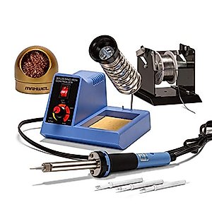 Soldering Iron Station Solder Kit - 48W 110V Soldering Tool Set Temp Adjustable Electric Welding for SMD/PCD/DIY Packed with Iron Tips/Solder Wire/Tip Cleaner/Solder Wire Holder