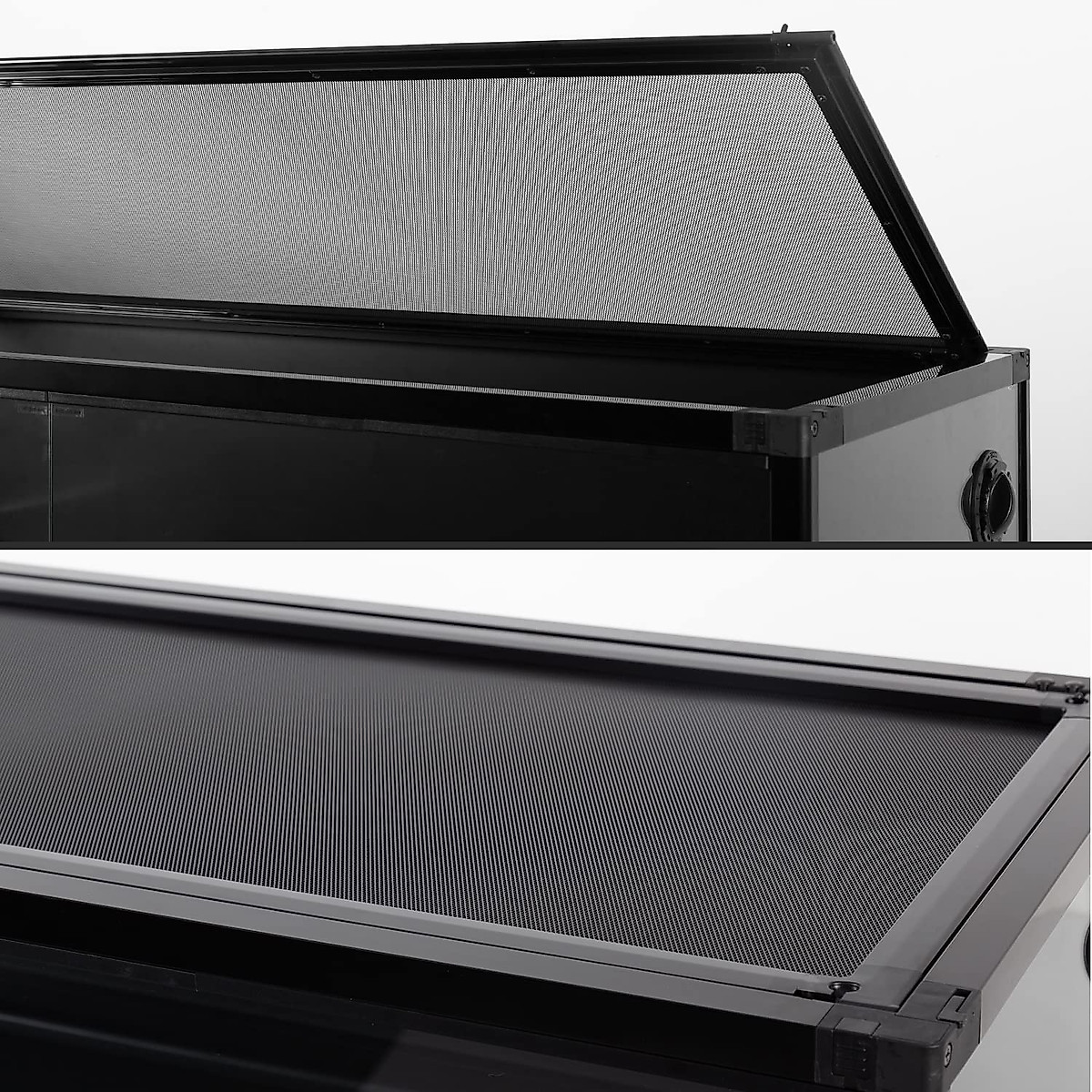 REPTI ZOO 67 Gallon Large Glass Reptile Terrarium 48" x 18" x 18", Easy Folding & Detaching Reptile Breeding Tank with Black PVC Back Panel Full Open Door Screen Ventilation