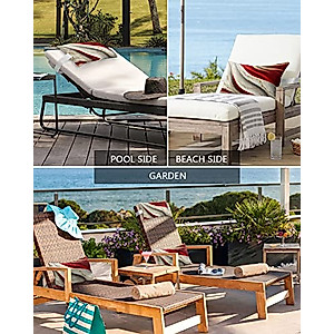 Recliner Head Pillow Ledge Loungers Chair Pillows with Insert Marble Red Golden Abstract Art Texture Lumbar Pillow with Adjustable Strap Outdoor Waterproof Patio Pillows for Beach Pool Chair, 2 PCS