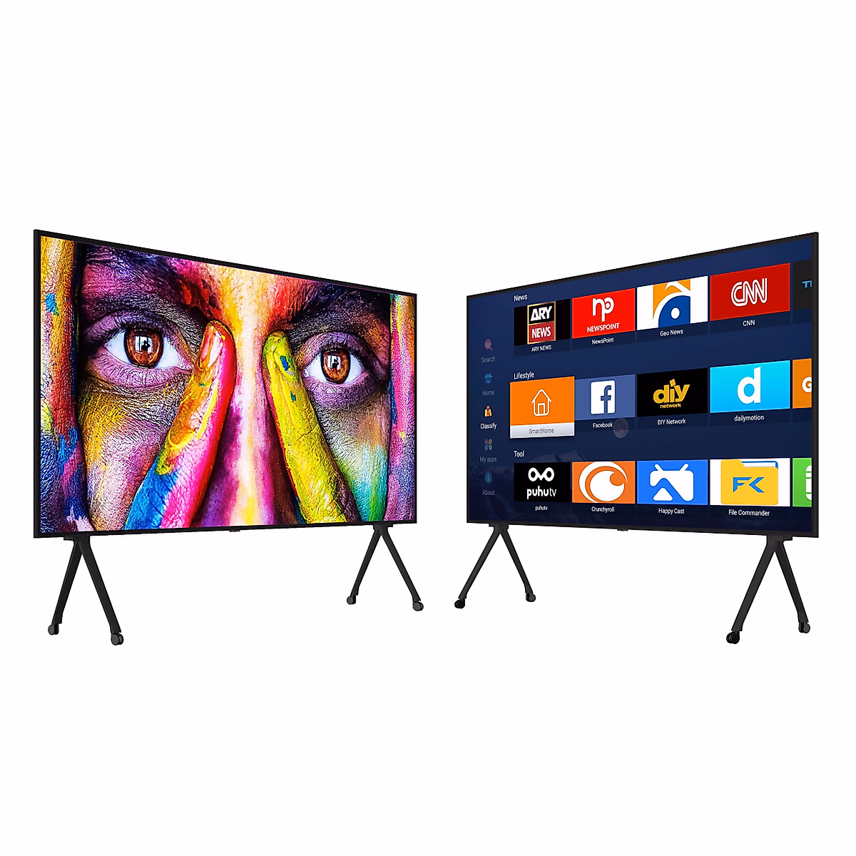 GTUOXIES 98 Inch 4K Mobile Digital Signage TV A+ Panel, Civil, Commercial with Wi-Fi, Ethernet, Bluetooth, HDMI, USB, 178° Visual Angle, 50000h, Ultra HD