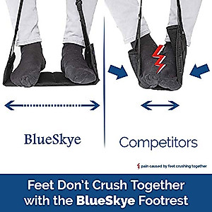 Airplane Foot Rest Hammock with Flat Rigid Base for Plane, Car & Desk - Travel Essentials, Portable, Perfect for Adults & Kids