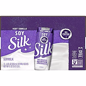 Silk Shelf-Stable Soy Milk Singles, Very Vanilla, Dairy-Free, Vegan, Non-GMO Project Verified, 8 oz. (Pack of 12)