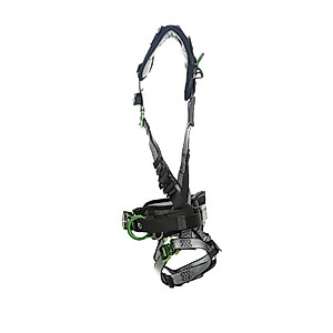 MSA 10195134 V-FIT Construction Safety Harness - Size: Standard (Medium), D-Ring Configuration: Back/Hip, Quick Connect Leg Straps, With Shoulder/Lumbar Padding, Full Body Harness
