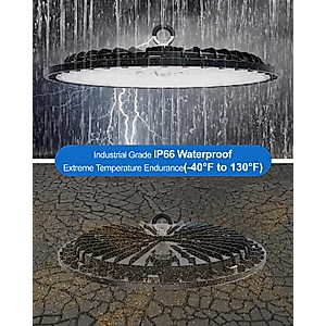 SHLUCE 2 Pack, 200W UFO LED High Bay Light, 6500K Daylight, High Bay LED Shop Lights for Workshop, Warehouse, Garage, 28000 LM, with US 5ft Cable Plug & Play, IP66 Waterproof Lighting Fixture