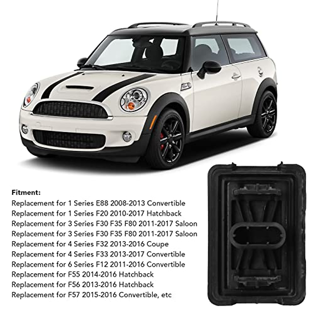 Jopwkuin 51717169981, Car Jack Support Plate Anti Aging Abrasion Resistance ABS Rubber OE Design Under Car Jack Pad for Autos