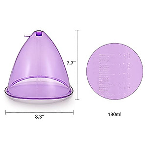 UNOISETION 180ml Vacuum Cups for Vacuum Therapy Machine Vacuum Cupping Machine Accessories 8.3inch Extra-Large XXL Mega Vacuum Therapy Butt Suction Cups 1 Pair (Purple)