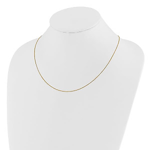 IceCarats 14K Yellow Gold Adjustable 0.55mm Box Link Chain Necklace 22 inch
