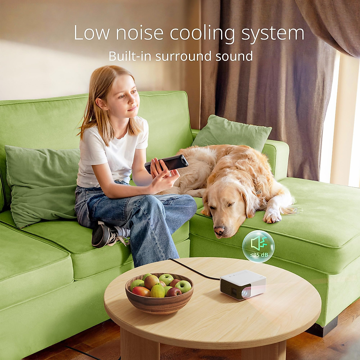 Mini Projector - 1080P Full HD Supported YOTON Portable Projector Y3, Gift for Kids, Phone Projector for Home Theater, Movie, Cartoon, Compatible with PC/Tablet/Fire Stick/iOS and Android Phone