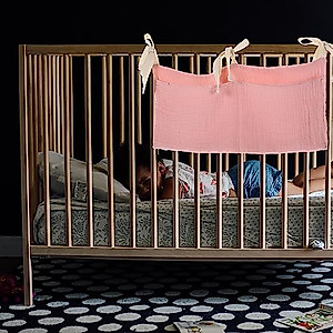 Toyvian Portable Crib Baby Crib Organizer Bag Baby Bedside Hanging Storage Bags 2 Pockets Organizer Diapers Pocket for Baby Crib Nursery Hanging Supplies Portable Stroller