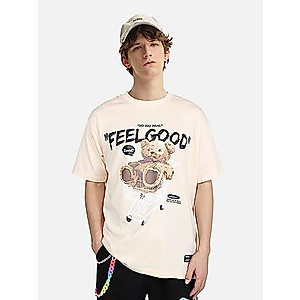 Vamtac Mens Oversized Vintage Graphic Tees Summer Bear Loose Fit Half Sleeve Baggy T Shirts for Women