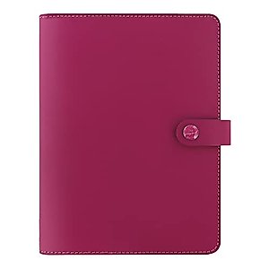 Filofax The Original Organizer, A5 Size, Raspberry - Leather, Six Rings, Week-to-View Calendar Diary, Multilingual, 2024 (C026089-24)