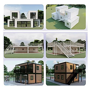 40Ft 20Ft Shipping Prefab Light Steel Folding Prefabricated Home Villa 5 Bedroom Container Expandable House
