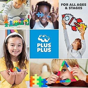 PLUS PLUS 240 Piece Interlocking Building Blocks for Kids, Open Ended Connecting Toys, STEM Bin Classroom Mini Manipulatives - Basic Mix Play Tube