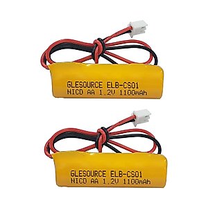 XUNTU 1.2V 1100mAh Exit Sign Emergency Light NiCad AA Battery Compatile for ELB-CS01, Unitech OSA268, EXR EL 122 C4T (2 Pack)