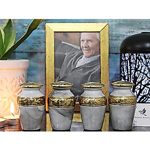 White Keepsake Urns - Small Urns for Human Ashes Set of 4 with Premium Box & Bags - Mini Cremation Urns for Ashes - Honor Your Loved one with Memorial Funeral Urns - White Urns for Adults & Infants