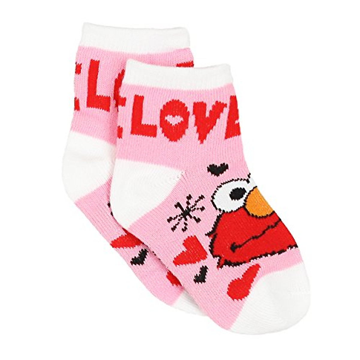 Sesame Street Girls 6 pack Quarter Socks (2-4 Toddler (Shoe: 4-7), 6 pk Elmo Abby)