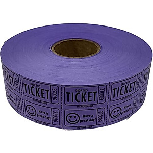 The Ticket Gurus Double Smile Raffle tickets-2000 Double Tickets/roll (White/Blue/Green/Purple)