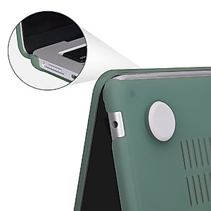 EooCoo Case Compatible with 2024 2023 2022 MacBook Air 13 inch Case M3 A3113 M2 A2681, Green Air 13.6" Plastic Hard Shell Case + TPU Keyboard Skin Cover + Screen Protector, Midnight Green