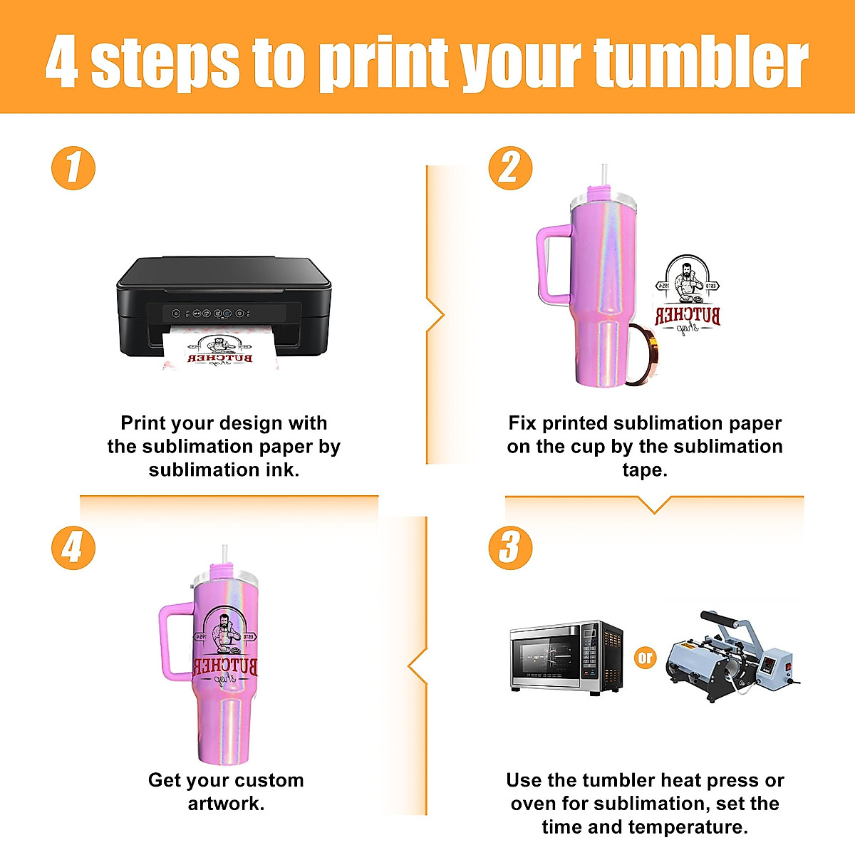 Icesip 20 Pcs 40 oz Sublimation Tumbler Blank Stainless Steel Tumblers Sublimation Cups With Mix Color Handle Travel Mug Bulk DIY Gift