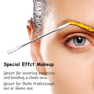 10 Pieces Makeup Spatula Scoop Stainless Steel Depotting Spatula Double-Headed Makeup Spatula Tool for Mixing Cosmetics