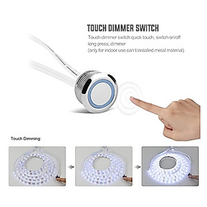 MIKFOL LED Dimmer 12V Touch Button Control Stepless Dimmable Switch for LED Strip Light DC 5V -24V
