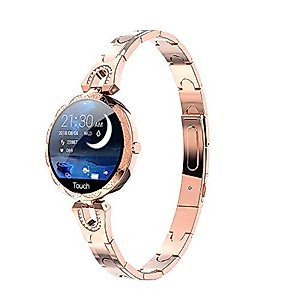 LONGLU Smart Watch for Women, Smartwatch Compatible for iOS Android iPhone Samsung Phones. Fitness Tracker with Heart Rate Blood Pressure Waterproof Bluetooth Pedometer Sleep Activity Tracker (Gold)