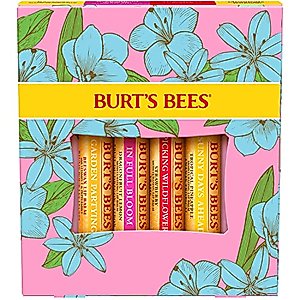 Burt's Bees Lip Balm Easter Basket Stuffers, Lip Care Gifts for All Day Hydration, In Full Bloom Set - Beeswax, Dragonfruit Lemon, Tropical Pineapple & Strawberry, 4 Pack (Packaging May Vary)
