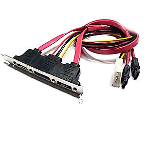 Cables Dual SATA to 2 Ports eSATA + 4 Pin IDE Power PCI Bracket Slot Cable - (Cable Length: 45cm)