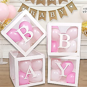 Baby Shower Boxes with Letters - 118 Piece All in one Baby Boxes with Letters for Baby Shower, Beautiful Baby Boxes for Baby Shower, Large and Easy to use Baby Balloon Box that Includes Balloons