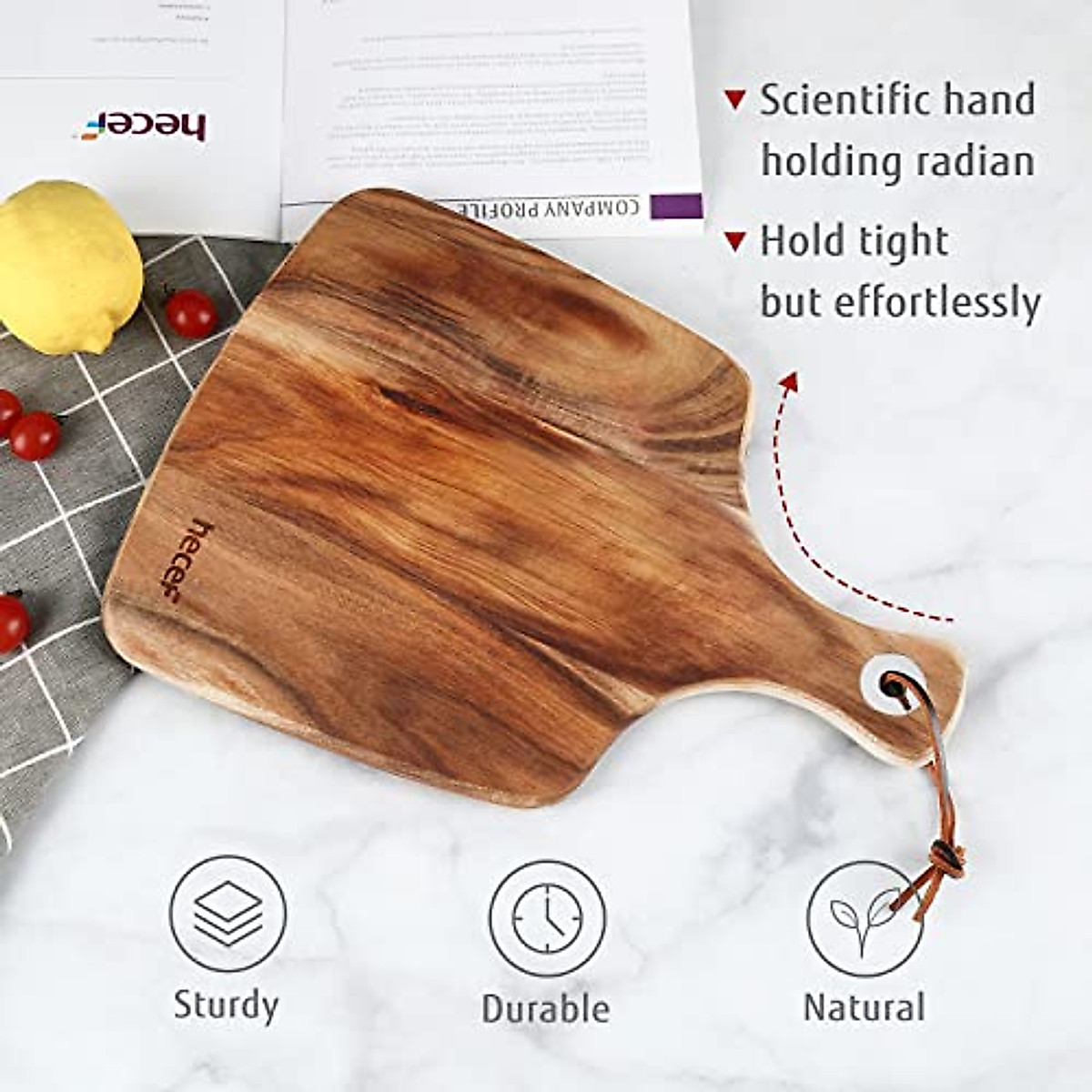hecef Cheese Board set of 3,a Acacia Wood Cheese Plate & a Cheese Knife & a Cheese Fork, Cheese Platter Slate Board Cheese Serving Board, Mothers Day Gift, Housewarming(Cheese board with 2 knives)