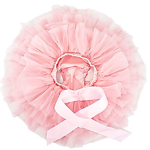 BGFKS Baby Girls Soft Tutu Skirt with Diaper Cover,1/2st Birthday Party Tutu Skirt Sets (Pink)