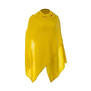 ENETIX Women's Cashmere Wool Oversized Shawl Wrap, Solid Color Pashmina Ultra Soft Stole Scarf for Women with Gift Box (Yellow)