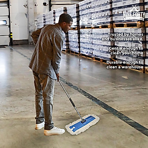 Nine Forty Industrial-Grade 24x5 Cotton Dust Mop Head Refills, Perfect Replacement for Busy Home, Gym, Industrial and Commercial Spaces, Heavy-Duty Mop for Janitorial & Housekeeping Needs - 2 Pack