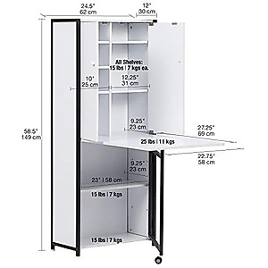 Sew Ready Craft/Multi Room Hiding Table Armoire, Charcoal/White