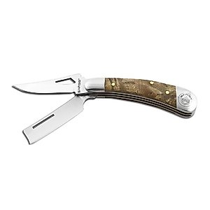 Sarge Knives - 3 2 Bladed Fold Knife W/Burl Wood Handle (SK-403)