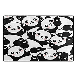 WOZO Cute Panda Animal Area Rug Rugs Non-Slip Floor Mat Doormats Living Dining Room Bedroom Dorm 60 x 39 inches inches Home Decor