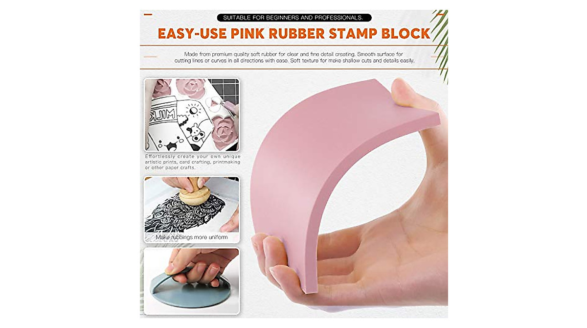 Rustark 42Pcs Rubber Stamp Kit for Printmaking