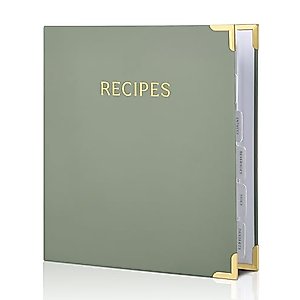 Aesthetic Recipe Binder with Waterproof Cover - The Perfect Recipe Book with Plastic Sleeves to Write in Your Own Recipes - Quality Blank Cookbook Binder to Organize Your Recipes - Recipe Cards incl.
