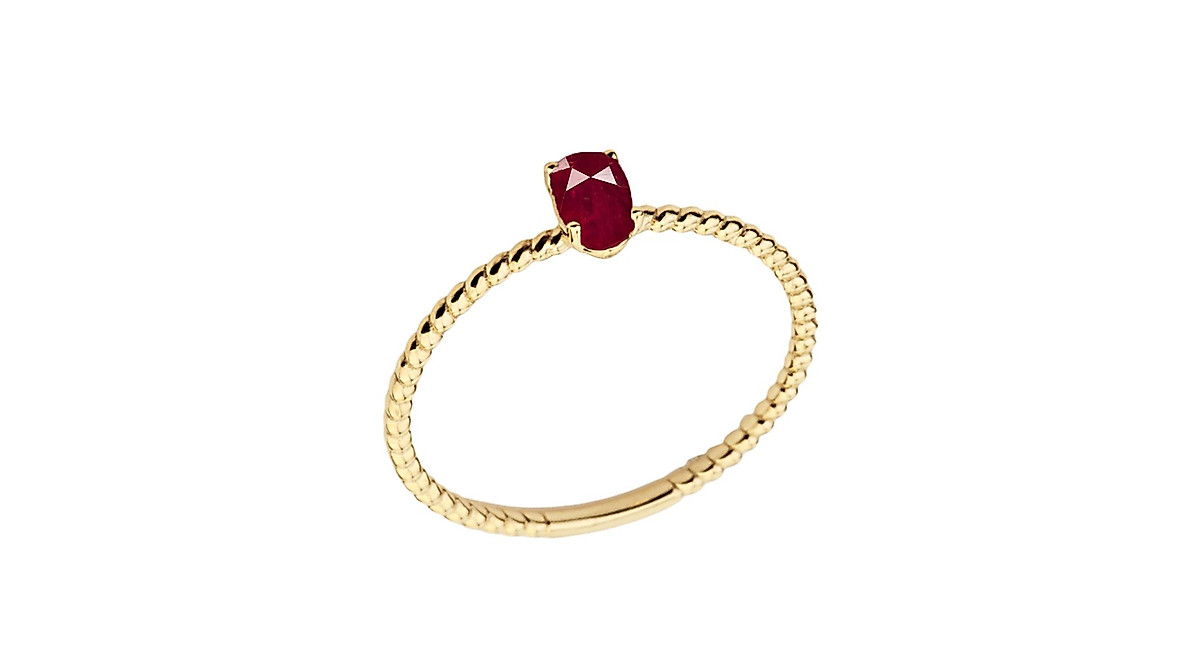 Elegant 14k Gold Ruby Engagement Ring - Dainty Design