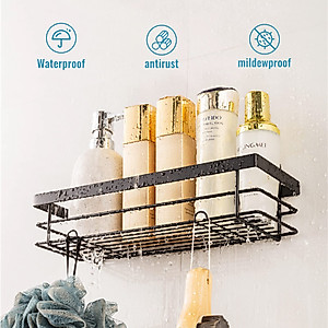 Mqafkpu Adhesive Shower Caddy, 4 Packs Shower Organizer Inside Shower No Drilling, Bathroom Organizer Rustproof Wall Mount Shower Shelves with for Bathroom & Kitchen
