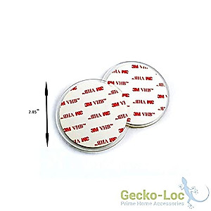 Gecko-Loc 🦎 Brand Clear Acrylic Adhesive Disk 1 Side Sticky Pad for Mounting Suction Cup - Works with Sanno, ipegtop, slideep & ARCCI Shower Caddy Baskets & Shelves - 2 Pack 2.85" Diameter