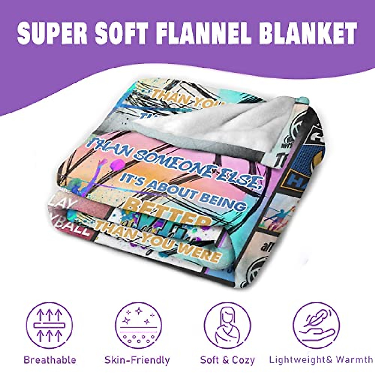 Volleyball Gifts, Volleyball Blanket for Women Men 60"X50", Volleyball Gifts Things for Teen Girls Team Coach, Volleyball Senior Night Gifts Party Favors, Soft Throw Blanket for Couch Bed