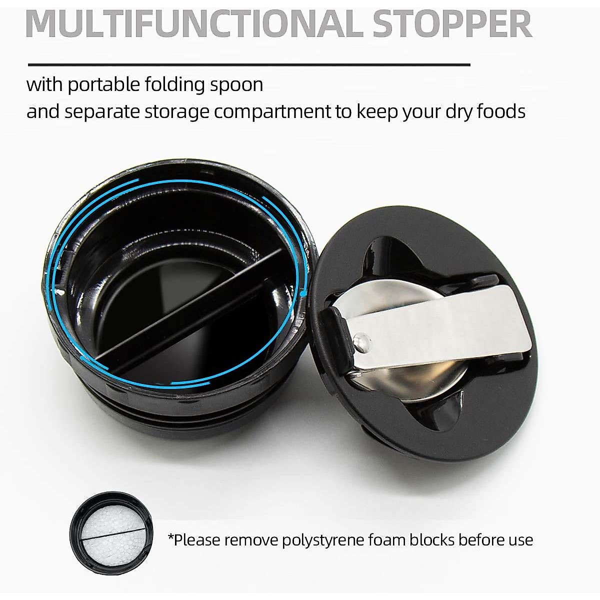 TEKKER'S Insulated Thermos Food Jar Lunch Thermos 17 Oz Stainless Steel Container Kids Vacuum Flask Folding Spoon Office Travel Camping Work School Outdoors Pink Unicorns